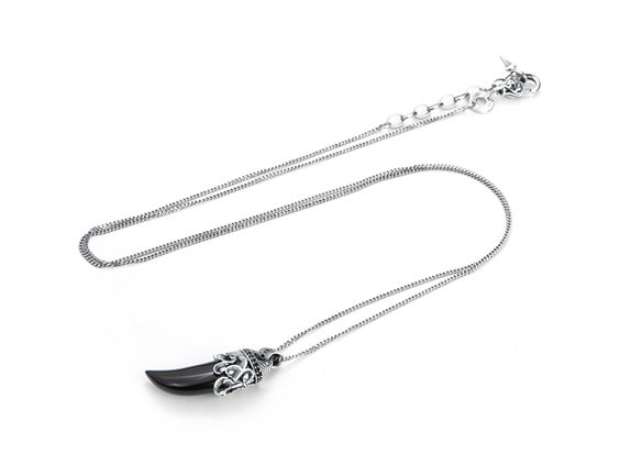 Oiritaly Necklace - Man - Cesare Paciotti - JPCL1725V - Black Horn - Silver